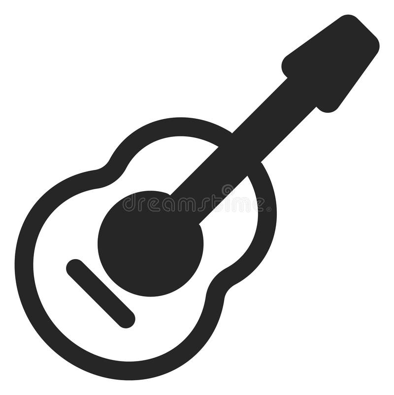 Guitar Black Icon. String Music Instrument Symbol Stock Vector ...