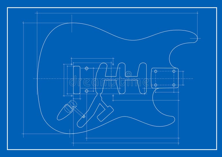 Blueprint Guitar Stock Illustrations – 268 Blueprint Guitar Stock ...
