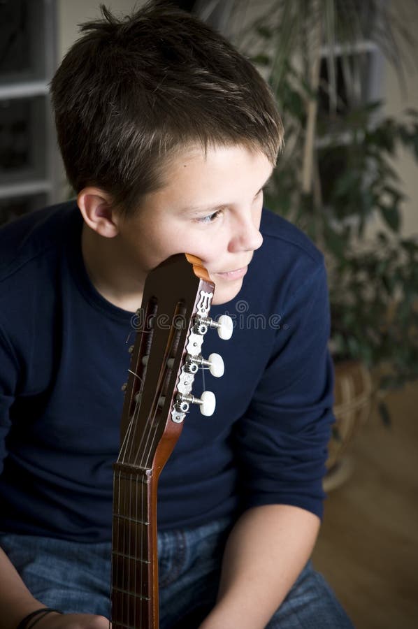 Guitar boy stock photo. Image of classic, melancholy - 11707358