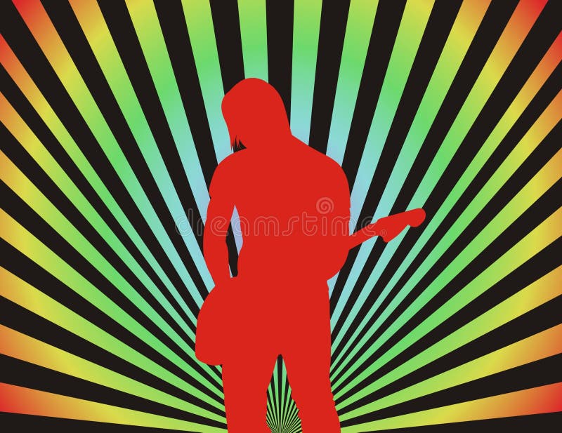Guitarist Back Pose stock vector. Illustration of heavy - 2976843