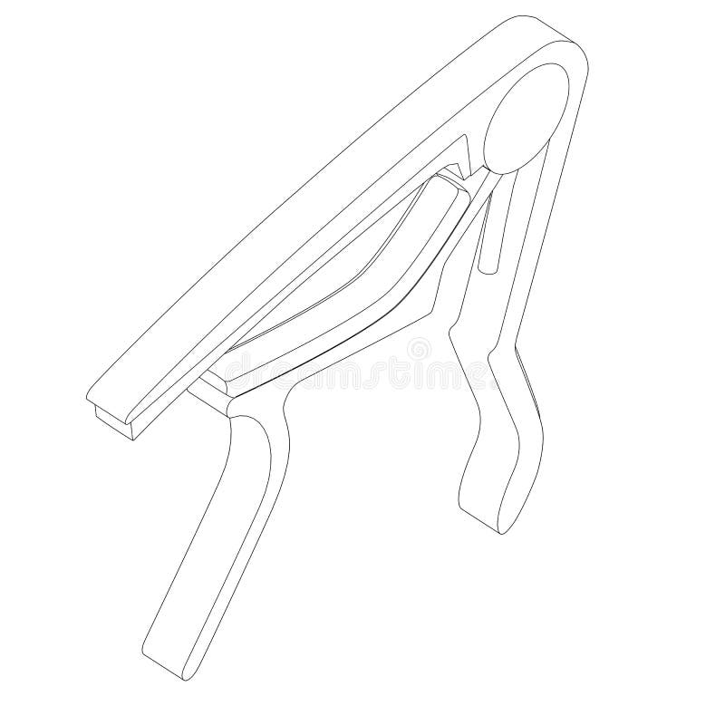 Guitar Capo with Black Outlines Stock Illustration - Illustration of ...