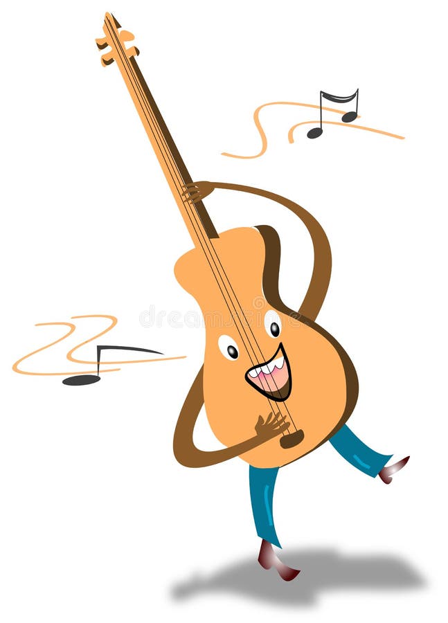Guitar cartoon stock vector. Illustration of song, interest - 7016298