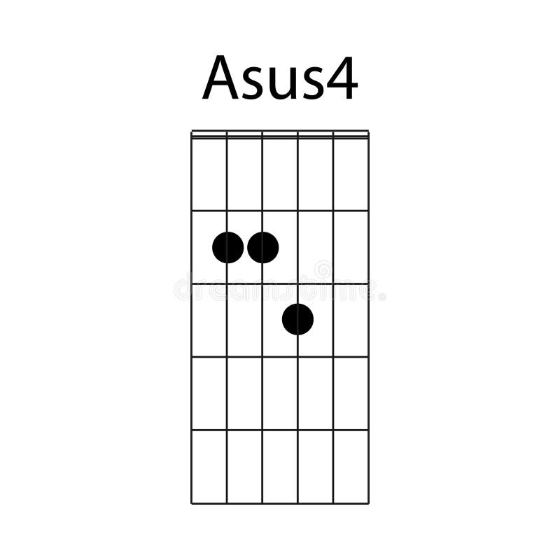 Guitar chord icon Asus4 stock illustration. Illustration of chord ...