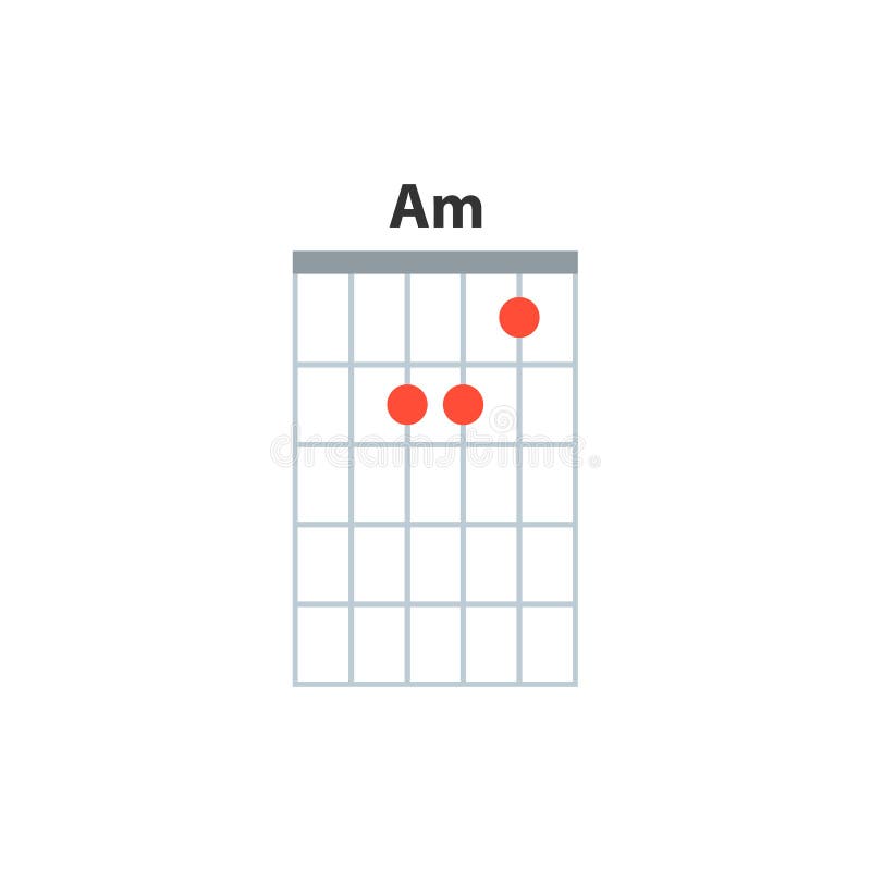 Am Guitar Chord Icon. Basic Guitar Chords Vector Isolated on White ...
