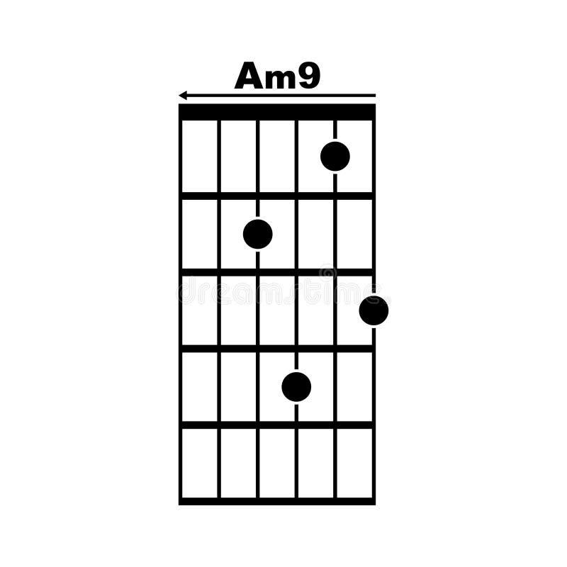 Am9 guitar chord icon stock vector. Illustration of table - 303359407