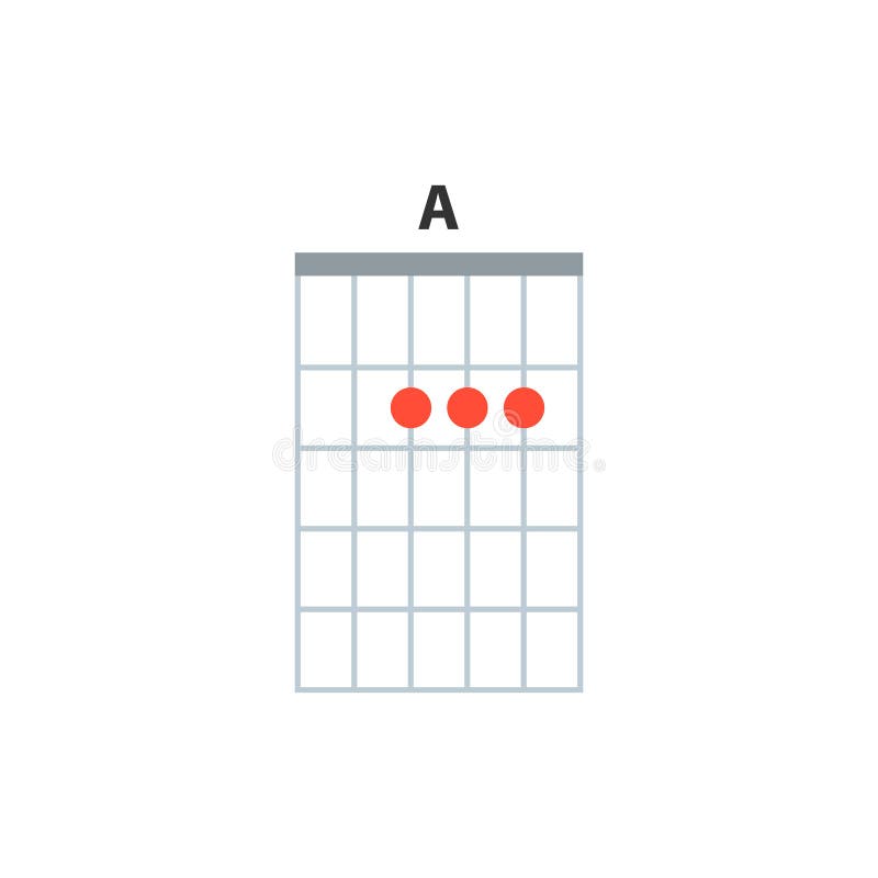 A Guitar Chord Icon. Basic Guitar Chords Vector Isolated on White Stock ...