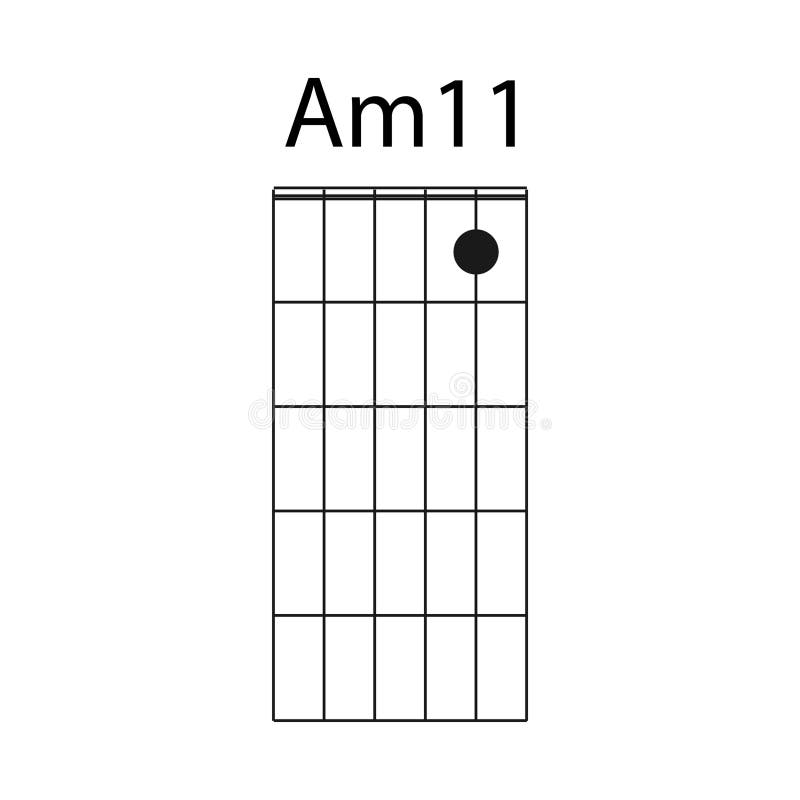 Guitar chord icon Am11 stock illustration. Illustration of session ...