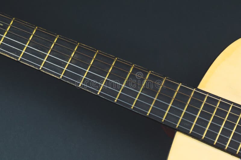 Guitar Close Up. Musical Instrument. Strings on the Guitar Neck Stock ...
