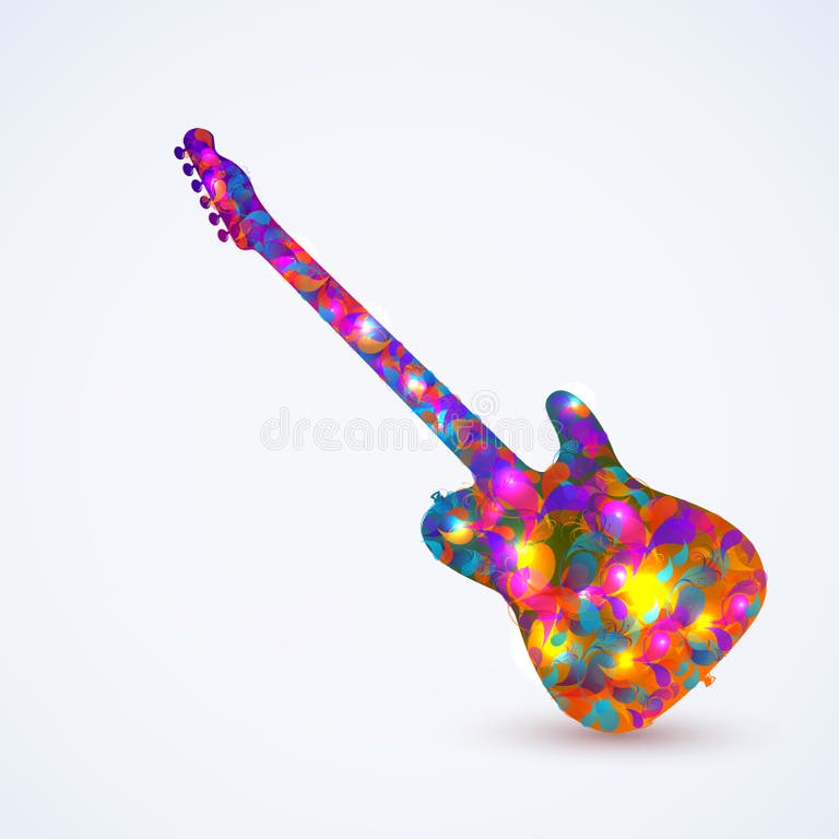 Guitar, color design stock vector. Illustration of classes - 27693546