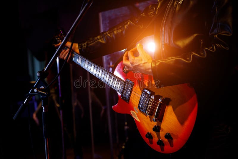 Guitarist on Stage stock photo. Image of illuminated, musical - 2975436