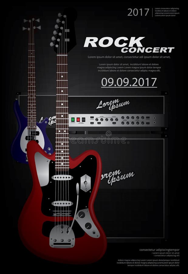 Guitar Concert Poster Background Template Stock Vector - Illustration ...