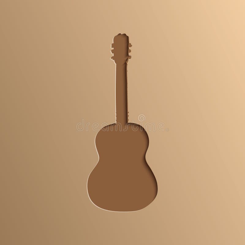 Guitar Cut Out of Paper - Vector Music Background with Gradient Stock ...
