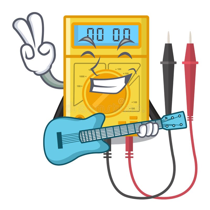 With Guitar Digital Multimeter Toys in Cartoon Shape Stock Vector ...
