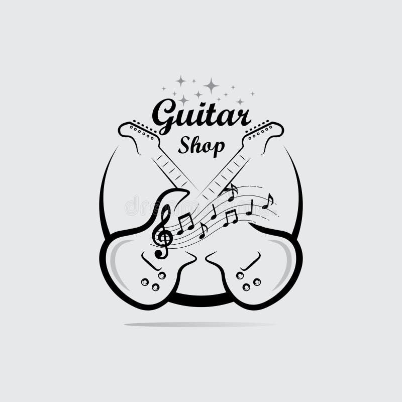 Guitar Flame Logo for Metal Music Brand Stock Illustration ...