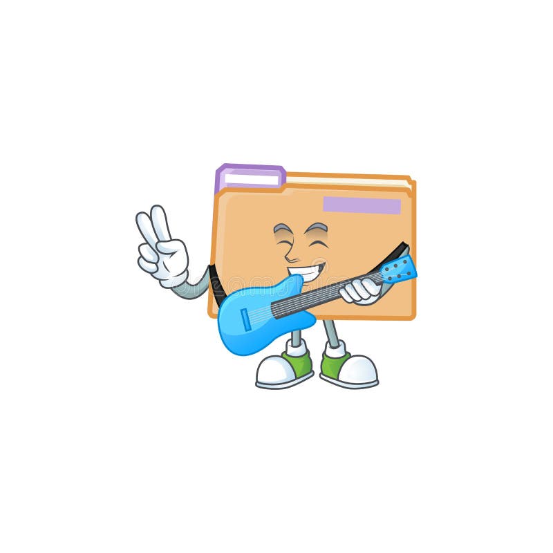 With Guitar Folder for Storage with Character Shape Stock Vector ...
