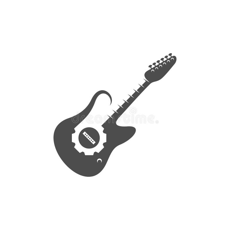 Guitar with Gear Design Vector Template. Simple Set of Electric Guitar ...