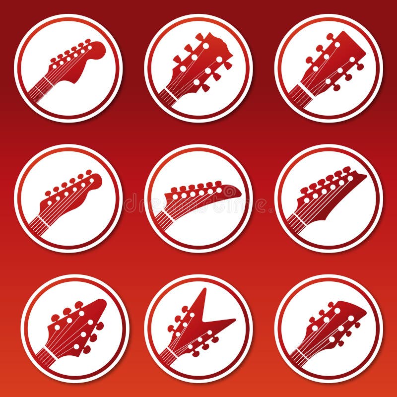 Guitar head stock icon stock vector. Illustration of music - 41440688