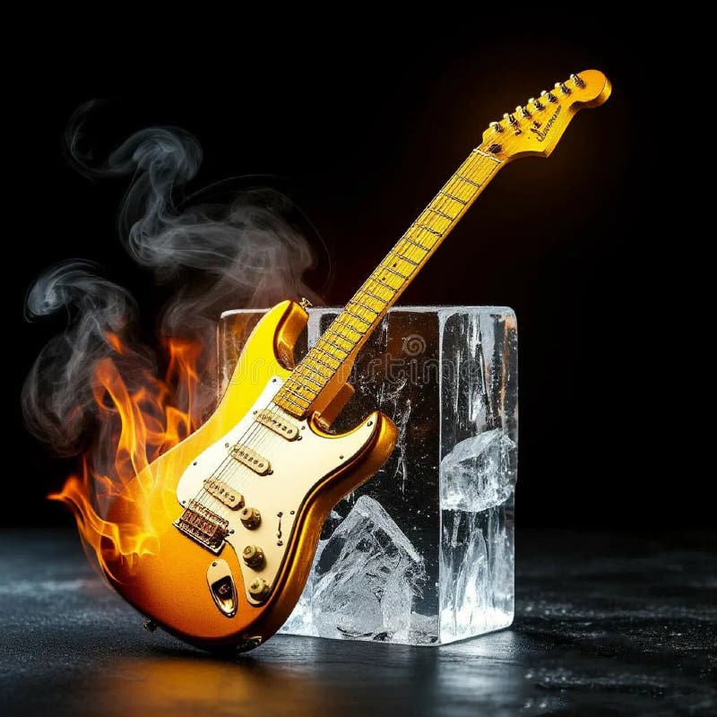 Guitar and ice stock illustration. Illustration of violin - 379933097