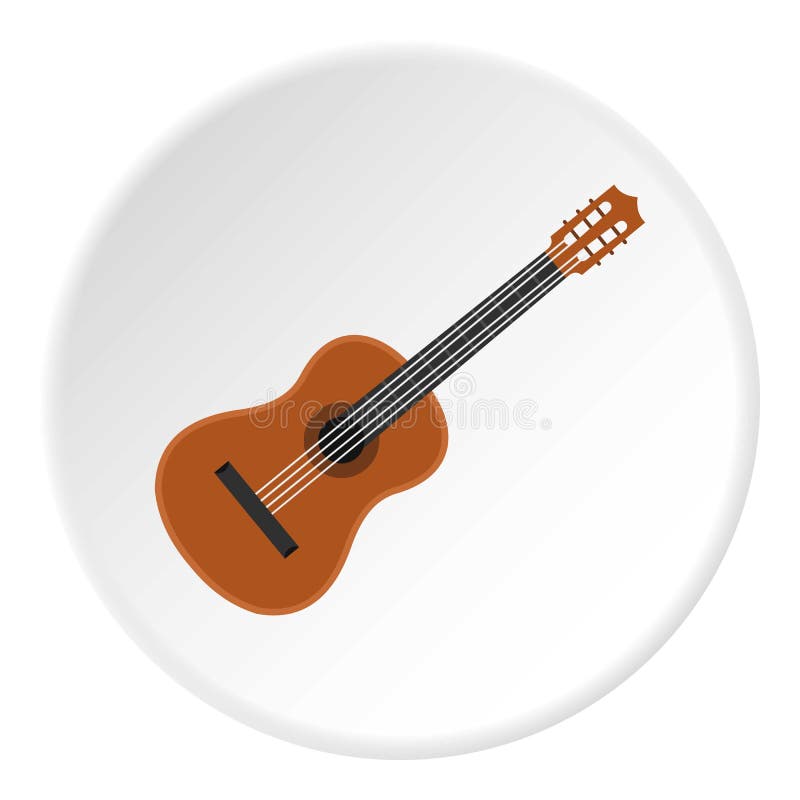 Guitar icon circle stock vector. Illustration of concert - 108598682
