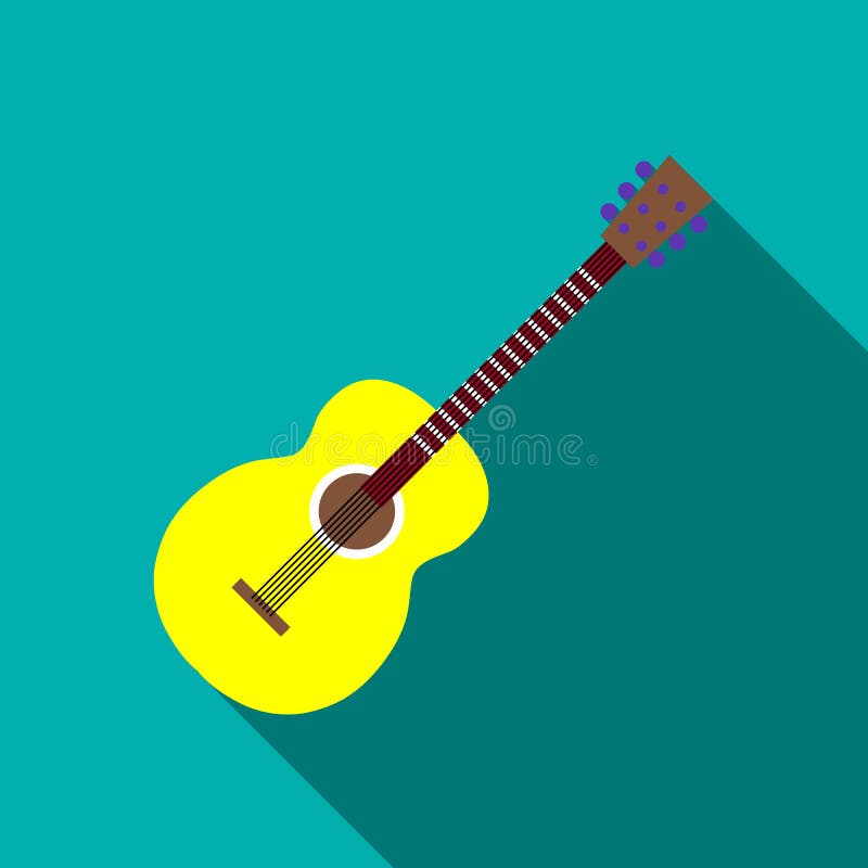 Guitar icon, flat style stock vector. Illustration of element - 79594662
