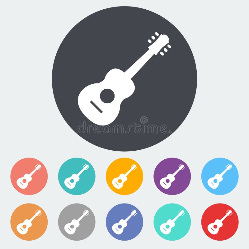 Guitar icon stock vector. Illustration of audio, classic - 92417969