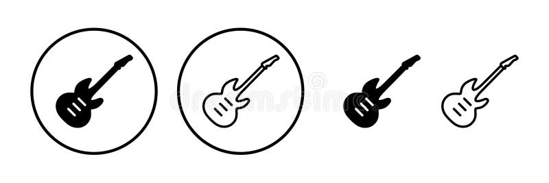 Guitar Icon . Musical Instrument Sign Stock Vector - Illustration of ...