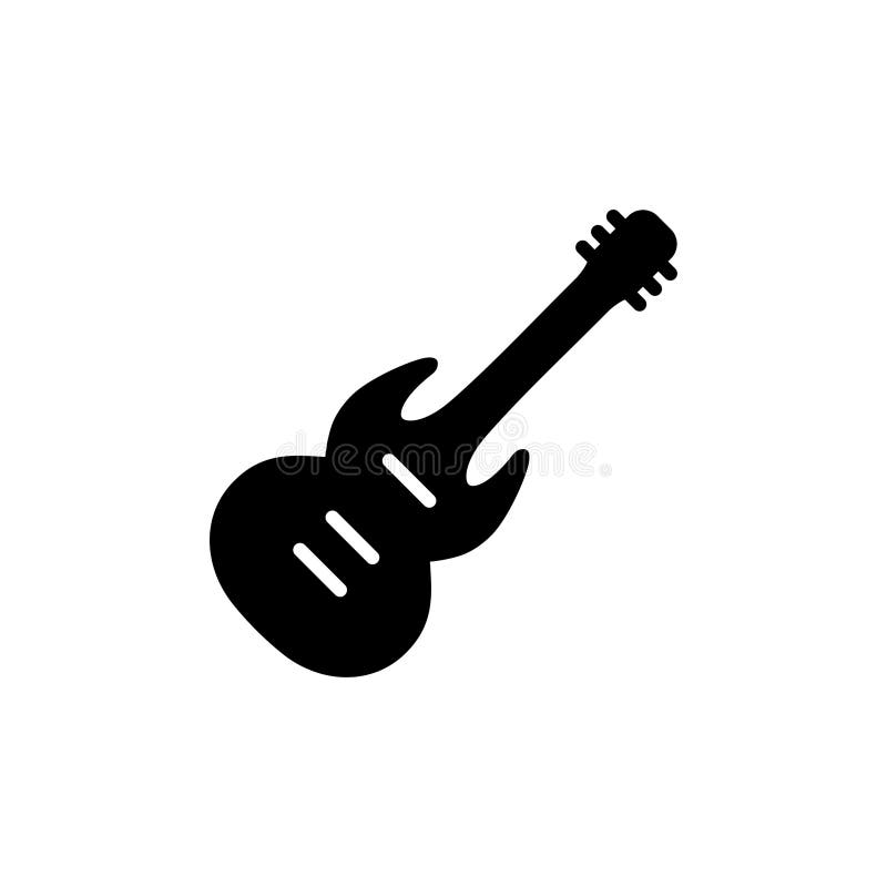 Guitar Icon . Musical Instrument Sign Stock Vector - Illustration of ...