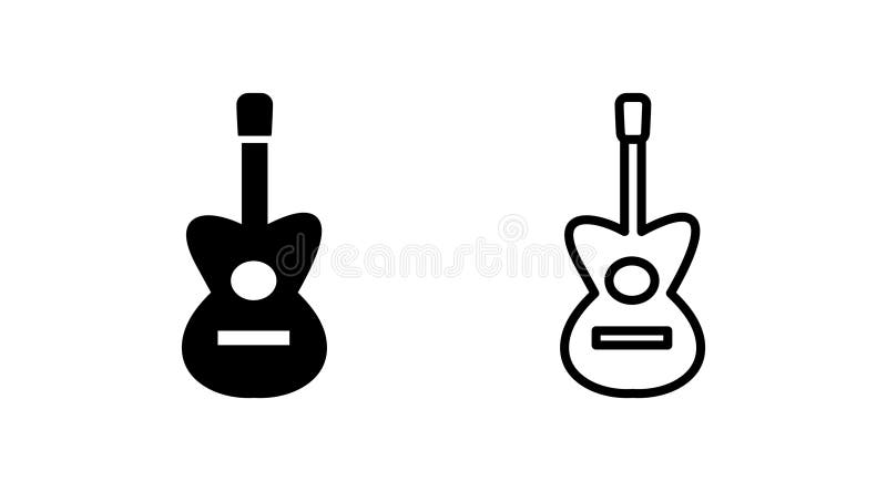 Guitar Icon . Musical Instrument Sign Stock Vector - Illustration of ...