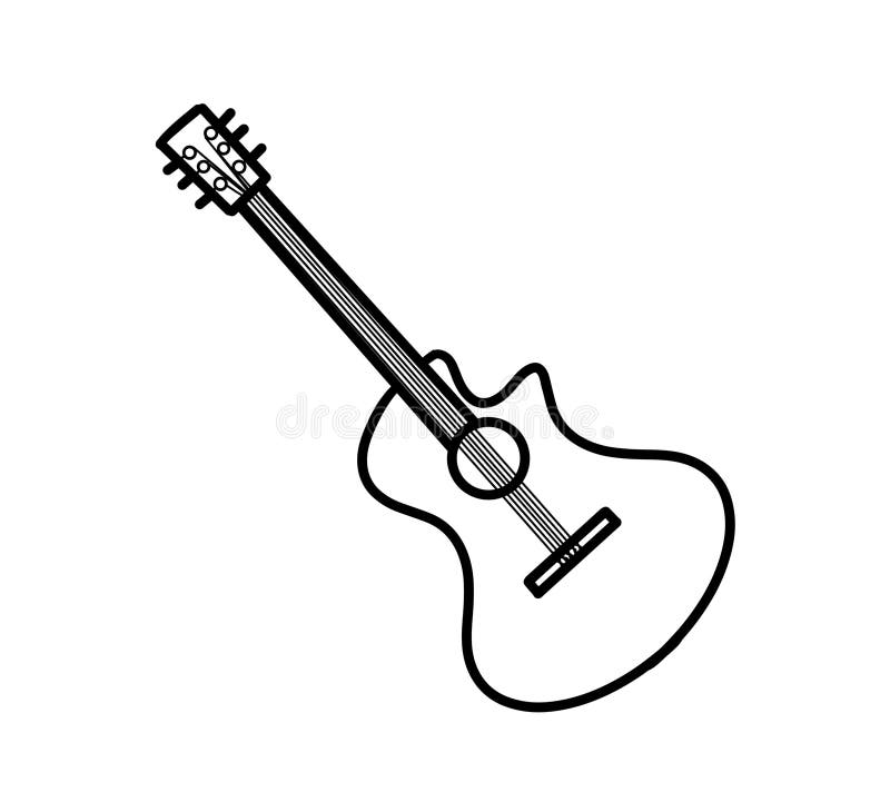 Guitar Illustration Icon on White Background Logo Stock Illustration ...
