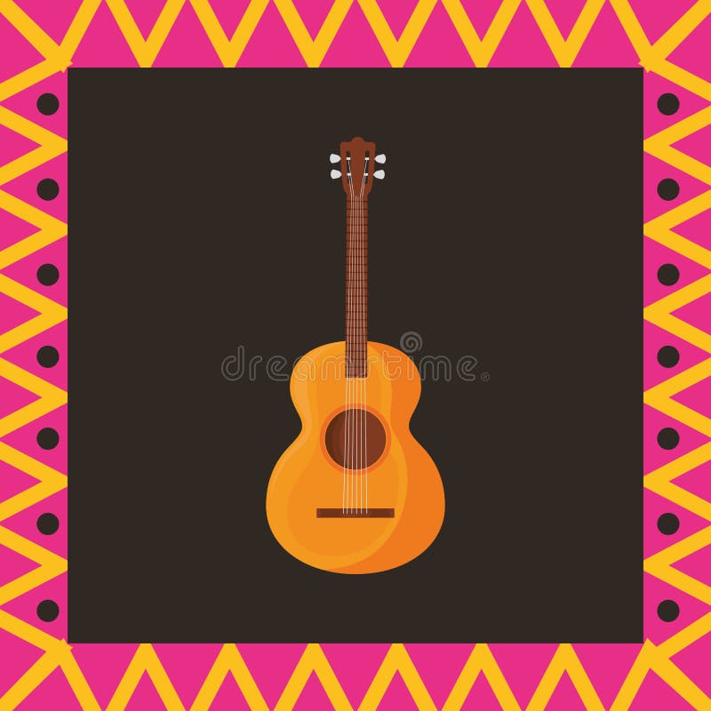 Guitar instrument frame stock vector. Illustration of sound - 142850405