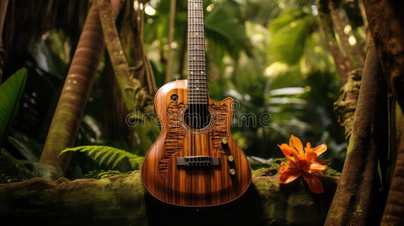 Guitar koa wood stock illustration. Illustration of wood - 339936405