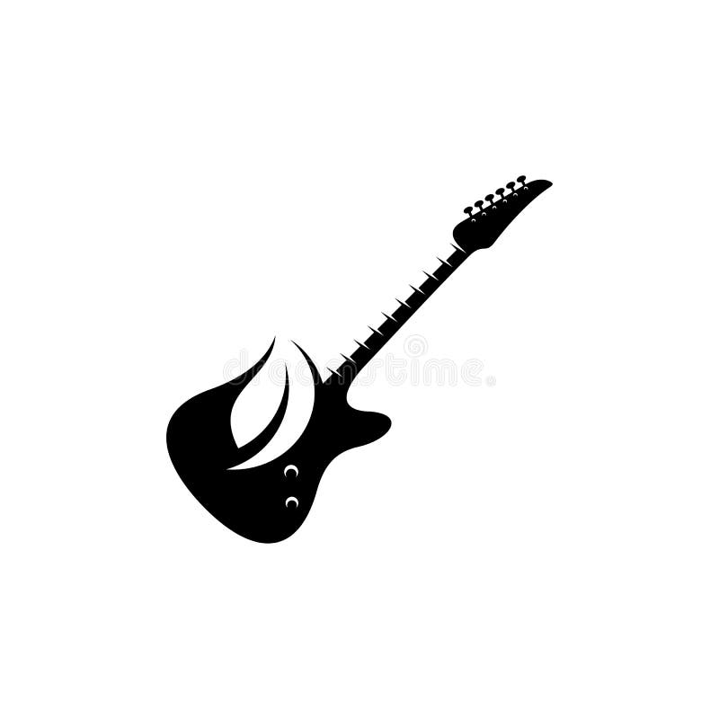 Guitar with Leaf Design Vector Template. Simple Set of Electric Guitar ...