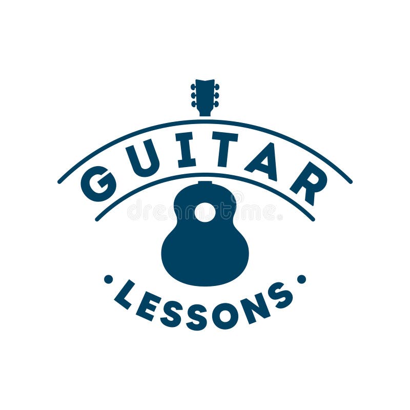 Guitar lessons retro logo stock vector. Illustration of bass - 284306952