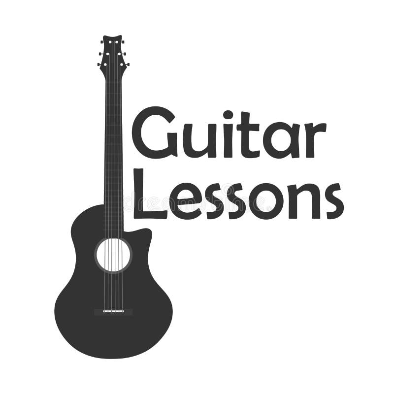 Guitar Lessons, School Logo. Vector Flat Illustration. Music. Stock ...
