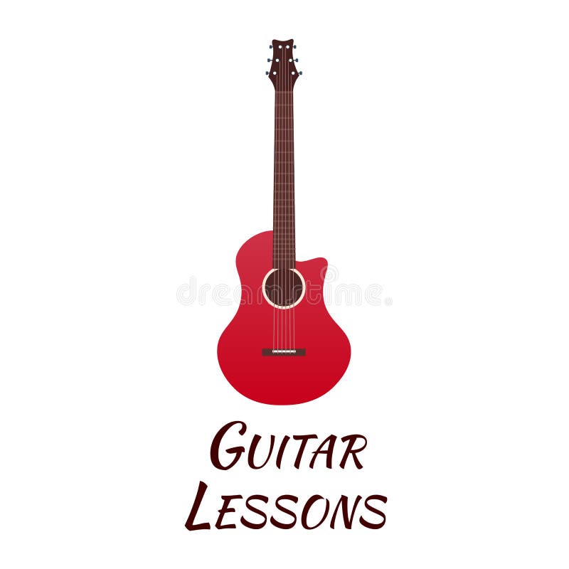 Guitar Lessons, School Logo. Vector Flat Illustration. Music. Stock ...