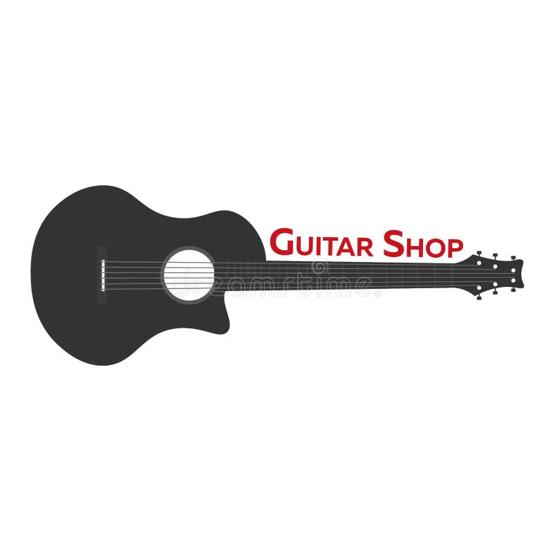 Guitar Lessons, School Logo. Vector Flat Illustration. Music. Stock ...