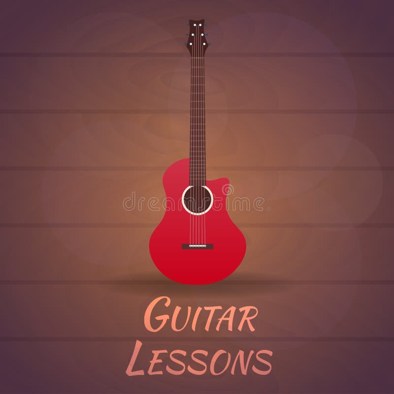 Guitar Lessons, School Logo. Vector Flat Illustration. Music. Stock ...