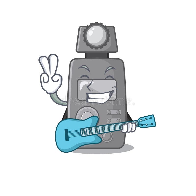 With Guitar Light Meter on the Cartoon Table Stock Vector ...