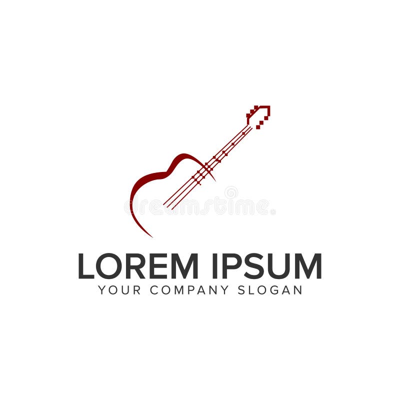 Guitar Logo Design Concept Template. Fully Editable Stock Vector ...