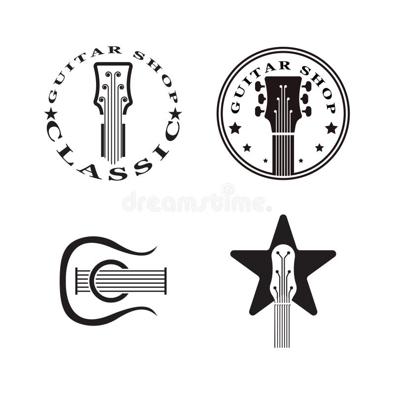 Guitar Logo Design Icon and Symbol Vector Stock Vector - Illustration ...