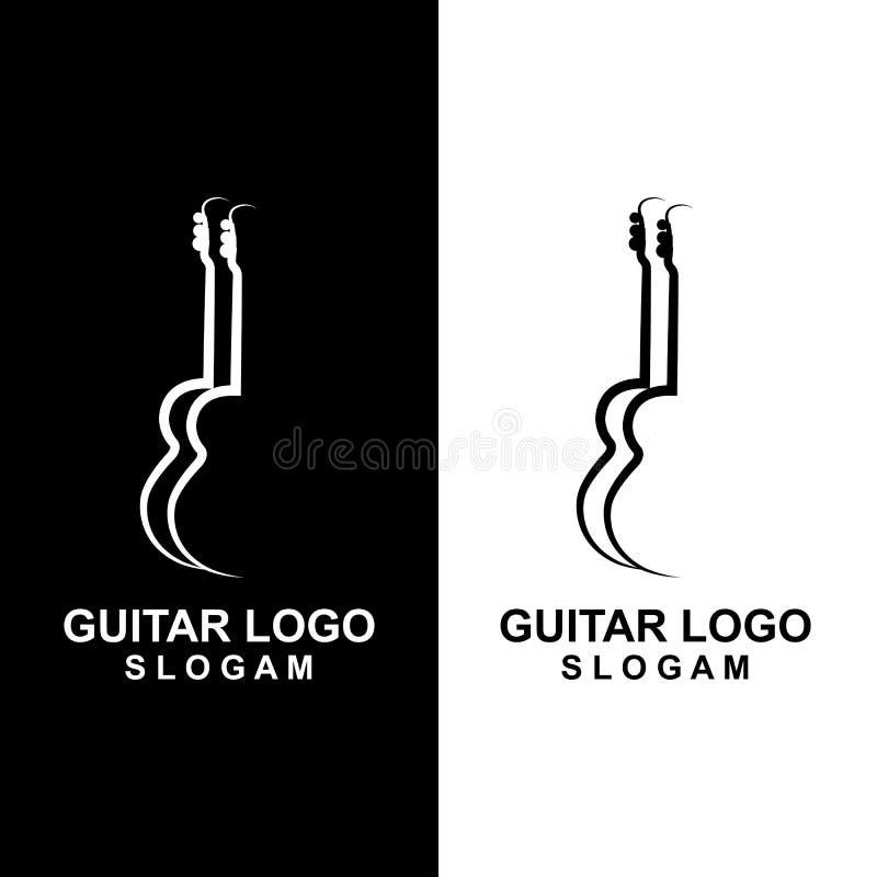 Guitar Logo Design, Musical Instrument Vector Icon Illustration Stock ...