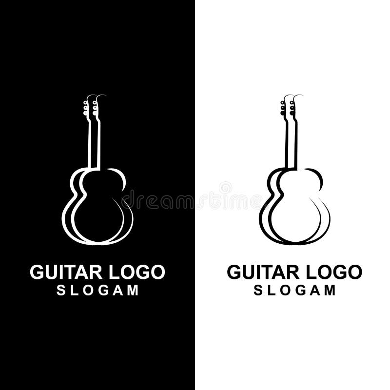Guitar Logo Design, Musical Instrument Vector Icon Illustration Stock ...