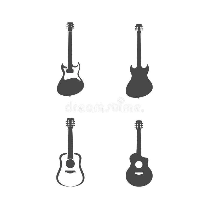 Guitar Logo Template Vector Icon Illustration Stock Vector ...