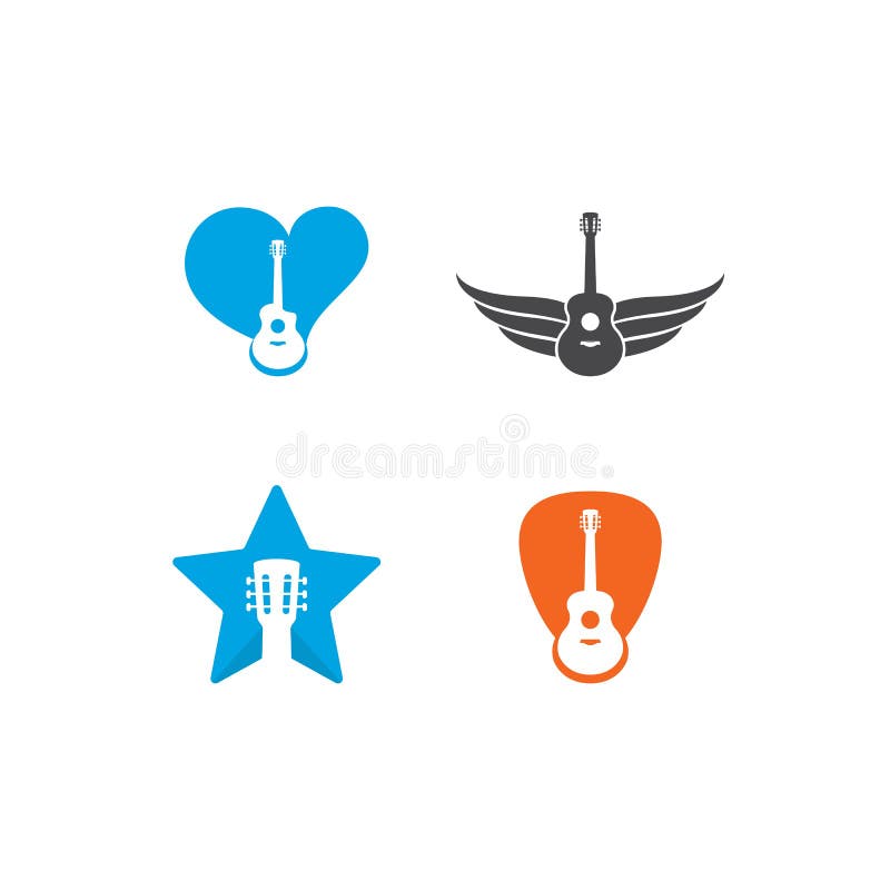 Guitar Logo Template Vector Icon Illustration Stock Vector ...
