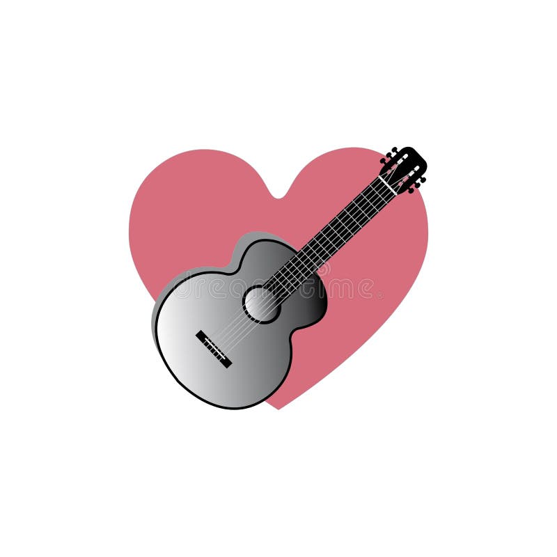 Guitar Logo Vector Design Template Stock Illustration - Illustration of ...