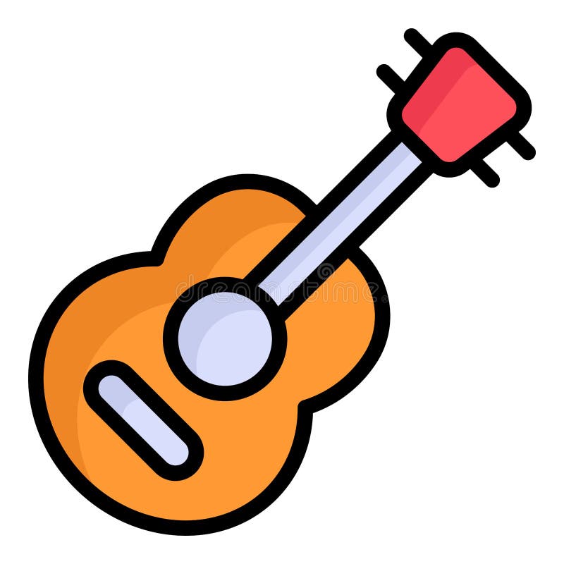 Guitar, Melody, Musical Color Line Stock Vector - Illustration of line ...