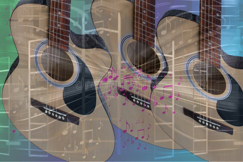 Guitar and Music Abstract stock illustration. Illustration of melody ...