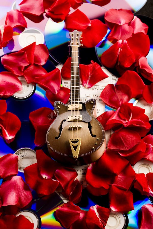 Guitar, music, roses stock image. Image of hobby, acoustic - 6313171