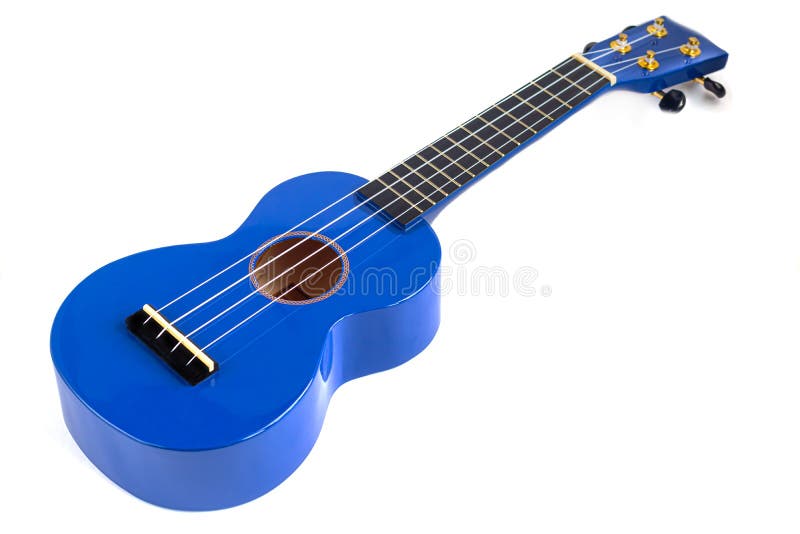 Guitar Musical Instrument in Blue on a White Background. Ukulele ...