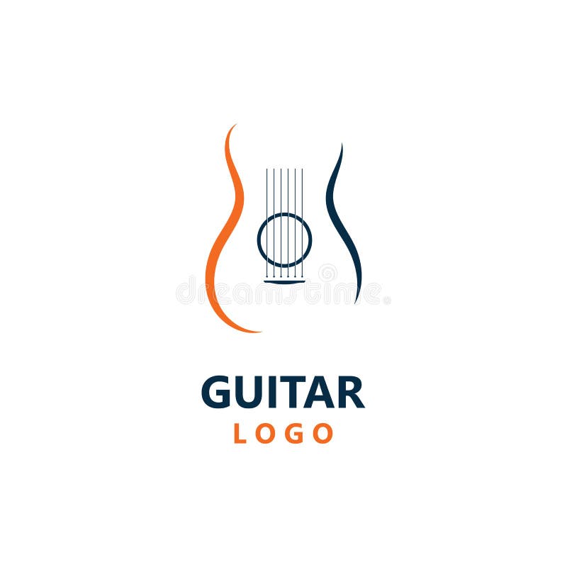 Guitar Musical Instrument Logo Template with Simple Shape Stock Vector ...